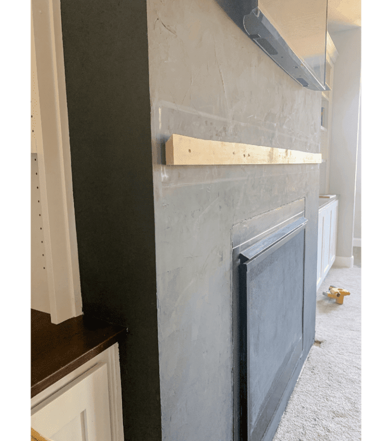 DIY Floating Beam Mantel | Crystel Montenegro Home