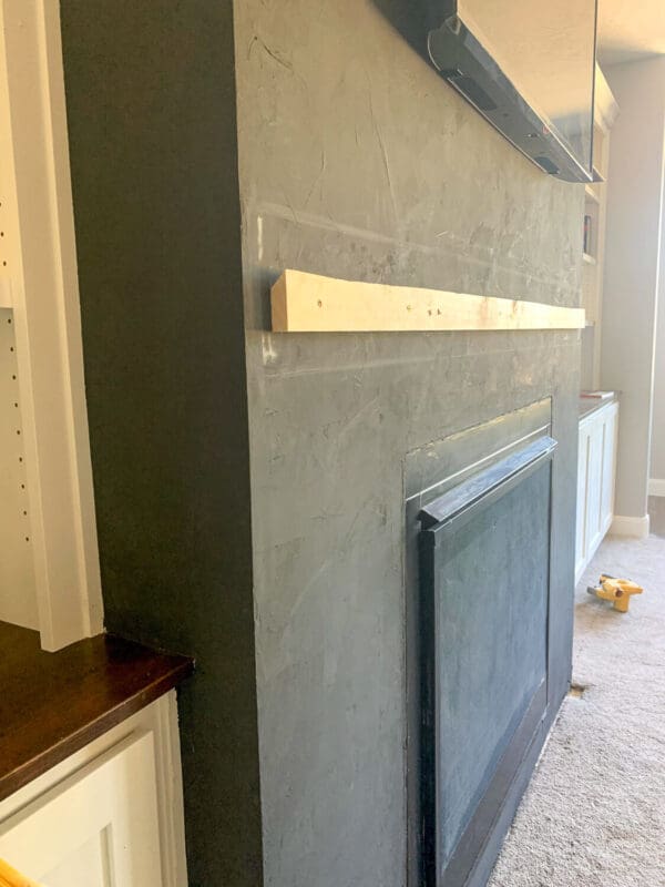 DIY Floating Fireplace Mantel | How to Build a Faux Beam Mantel