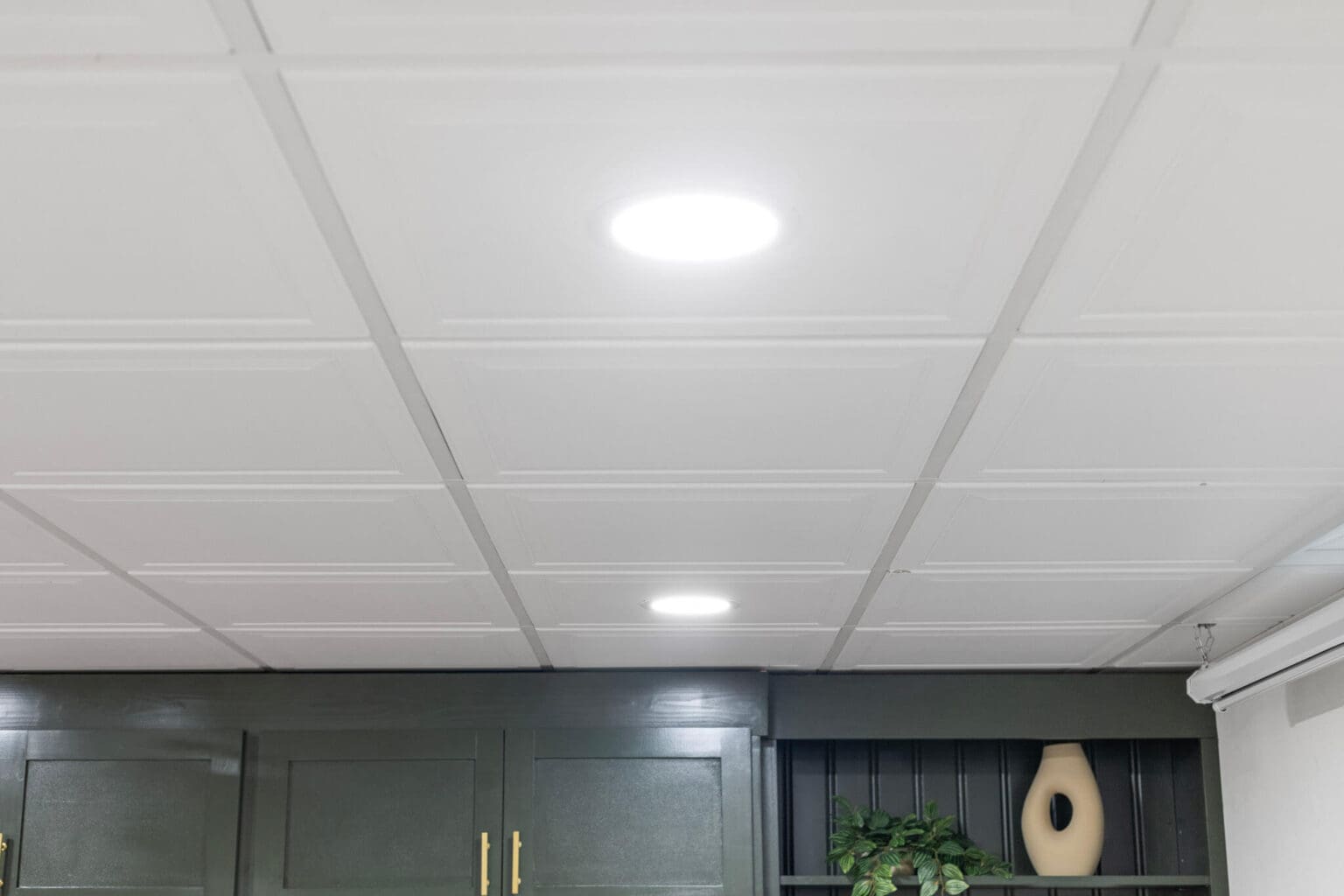 Gorgeous Modern DIY Drop Ceiling Tile Makeover | Crystel Montenegro Home