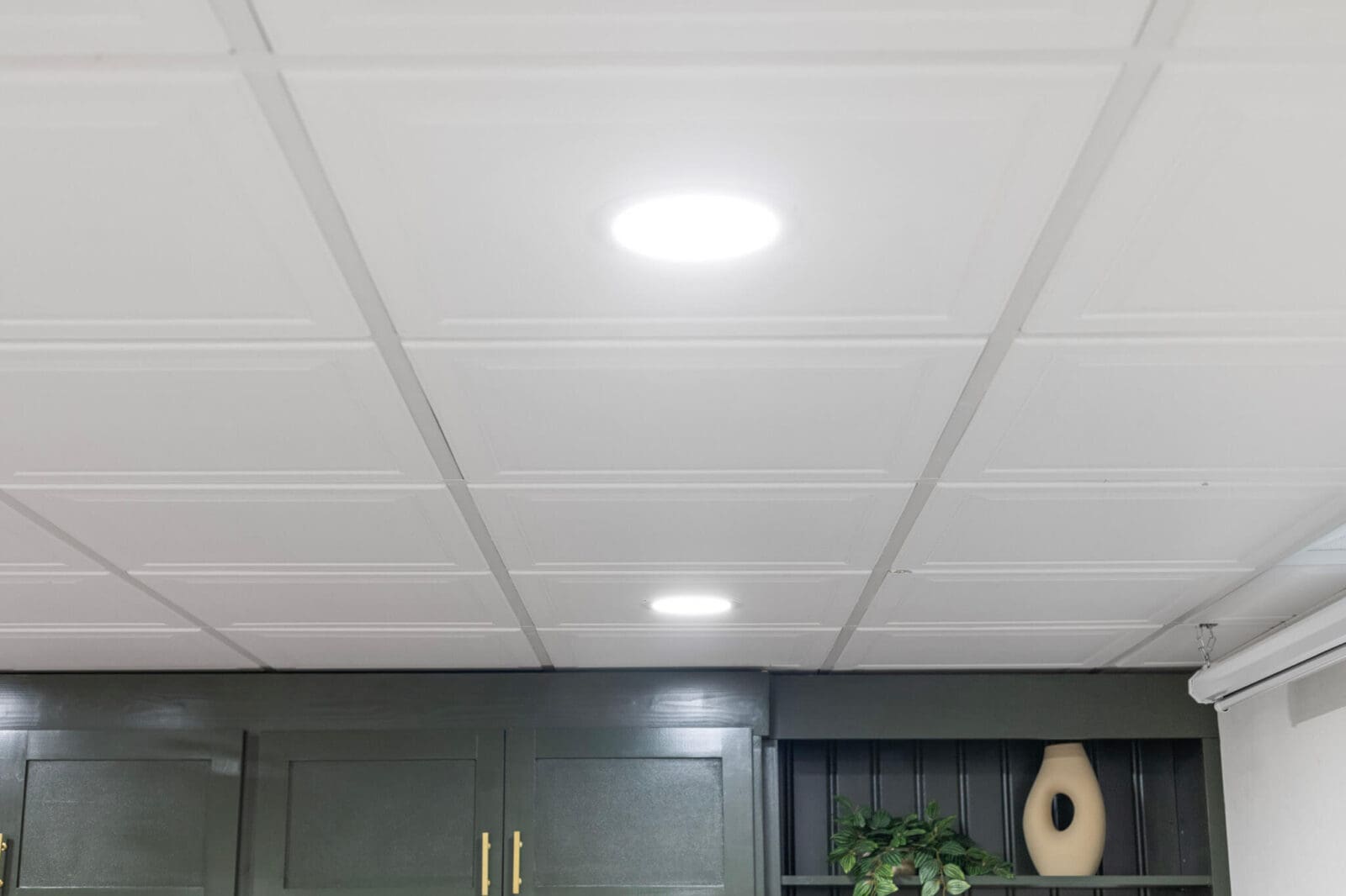 Gorgeous Modern DIY Drop Ceiling Tile Makeover | Crystel Montenegro Home