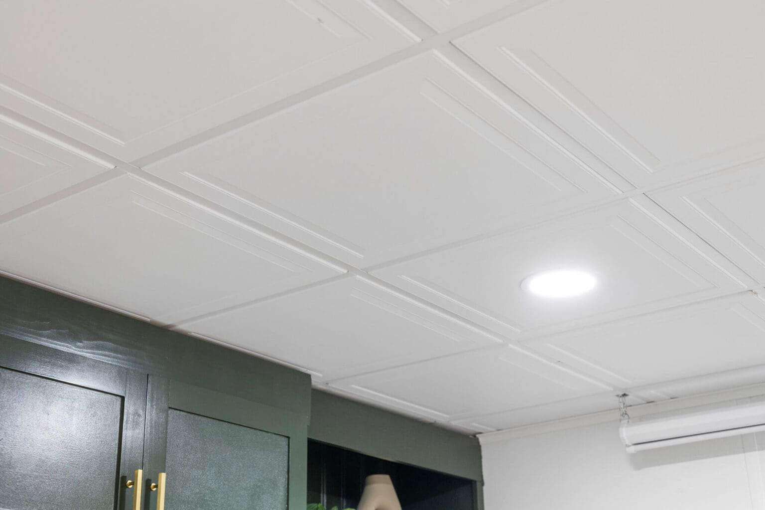 Gorgeous Modern DIY Drop Ceiling Tile Makeover | Crystel Montenegro Home
