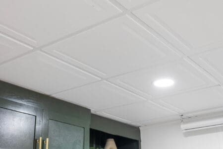 Gorgeous Modern DIY Drop Ceiling Tile Makeover | Crystel Montenegro Home