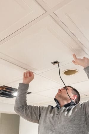 Gorgeous Modern DIY Drop Ceiling Tile Makeover | Crystel Montenegro Home