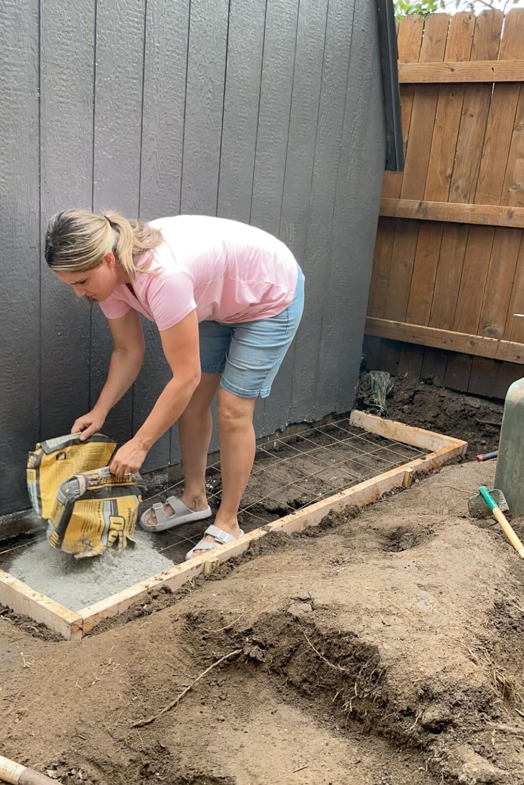 DIY Dry Pour Concrete Pad | Crystel Montenegro Home