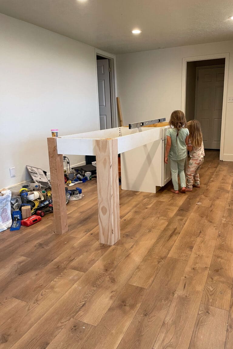 DIY a Gorgeous Waterfall Kitchen Island - Crystel Montenegro Home