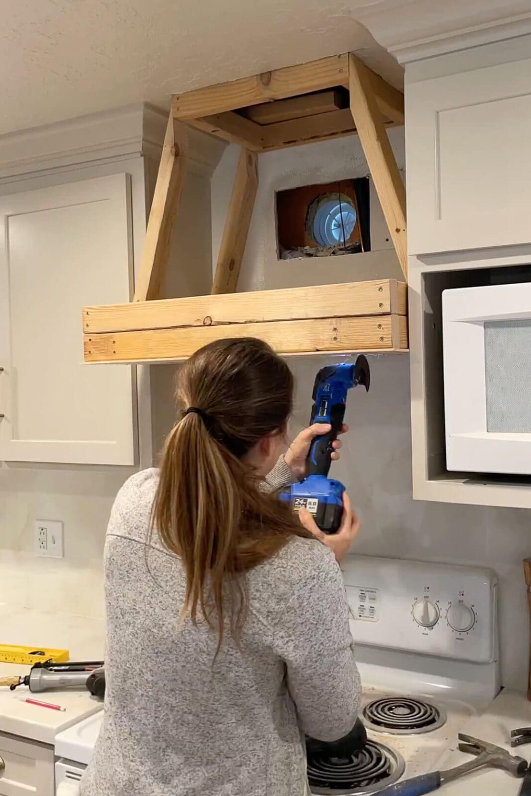 How I Built My DIY Range Hood Cover on a Budget | Crystel Montenegro Home