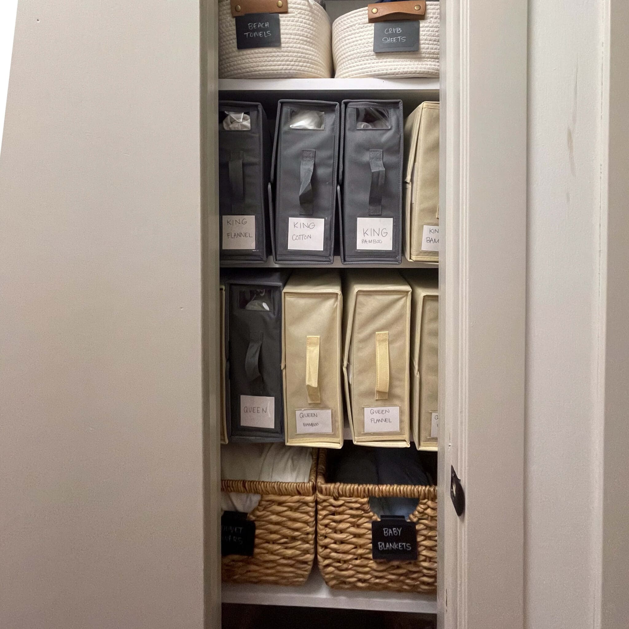 Best DIY Linen Closet Shelving Hack for More Storage | Crystel ...