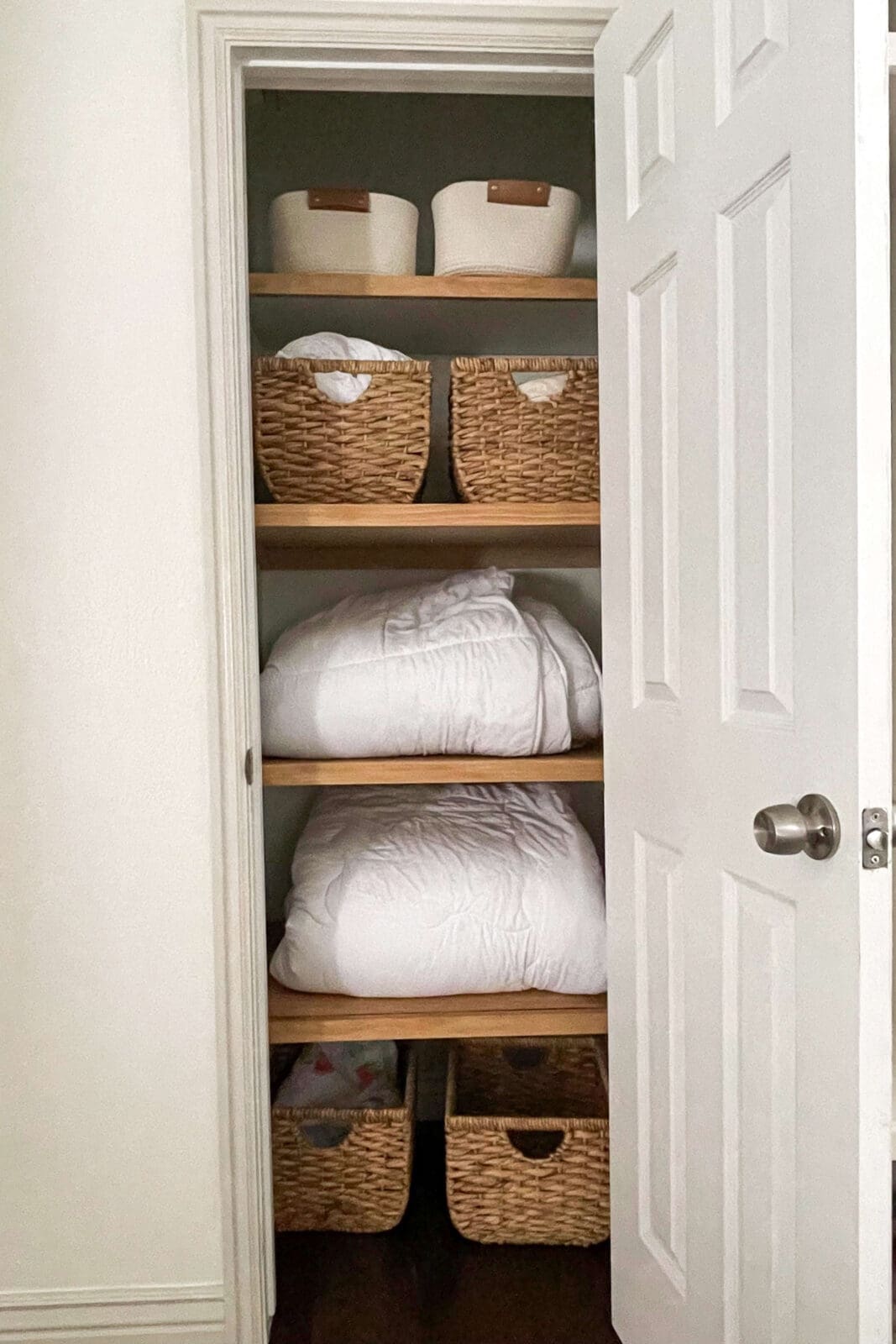 Best DIY Linen Closet Shelving Hack for More Storage | Crystel ...