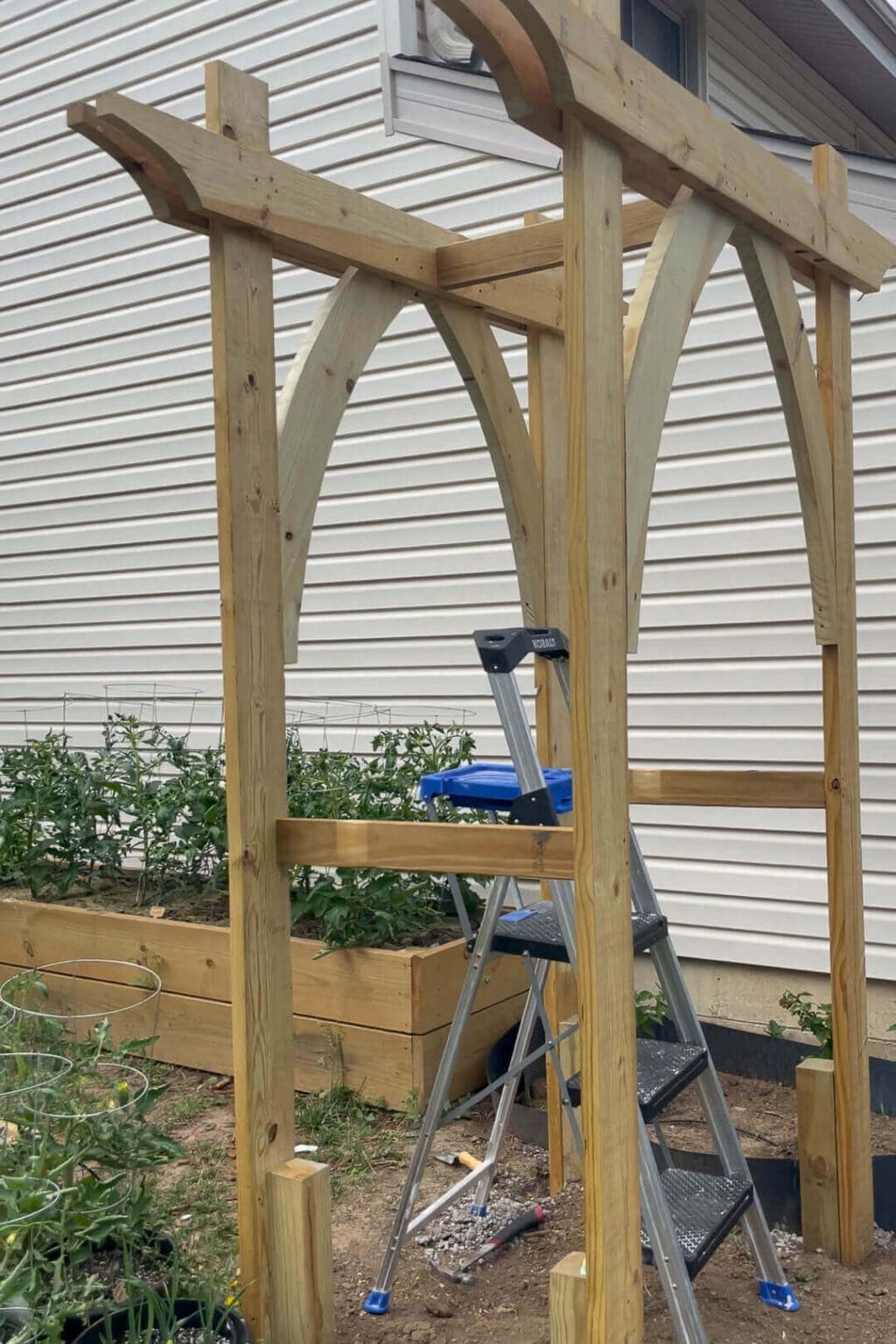 DIY Garden Arbor - How to Build a Beautiful Backyard Arbor | Crystel ...